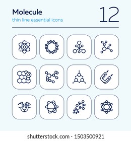 Molecule Line Icon Set Circle Cells Stock Vector (Royalty Free ...