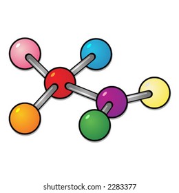 Ilustrasi Stok Trichlorofluoromethane Molecule Illustration Molecular ...