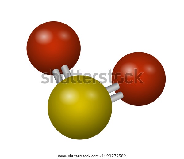 Molecule Sulfur Dioxide So2 3d Model Stock Vector (Royalty Free ...