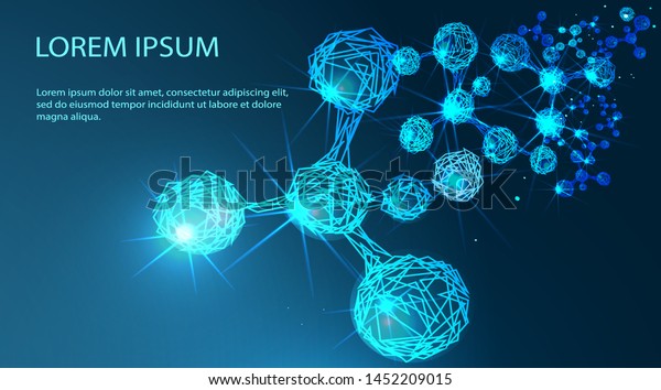 Molecules Scientific Molecule Low Poly Wireframe Stock Vector (Royalty ...