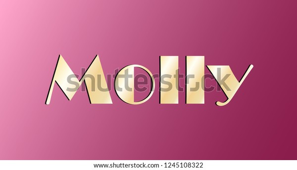 Molly Gold Shining Name Isolated On Stock Vector (Royalty Free ...