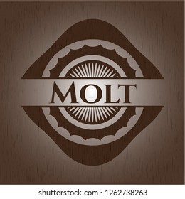 Molt Badge Wood Background Stock Vector (Royalty Free) 1262738263 ...