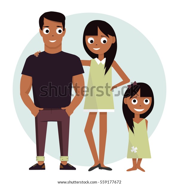 Mom Dad Child Vector Illustration Isolated Stock Vector (Royalty Free ...