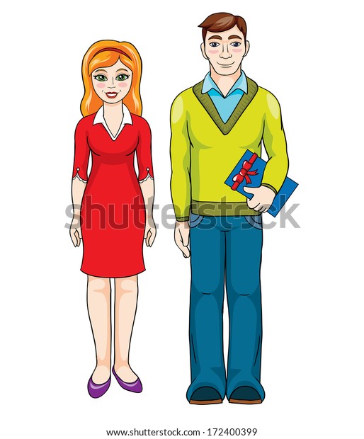 Mom Dad Vector Illustration On White Stock Vector (Royalty Free ...