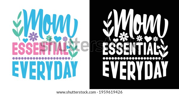 Mom Essential Everyday Printable Vector Illustration Stock Vector ...