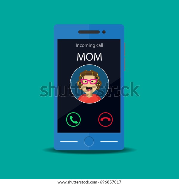 Mom Incoming Call Stock Vector (Royalty Free) 696857017 | Shutterstock