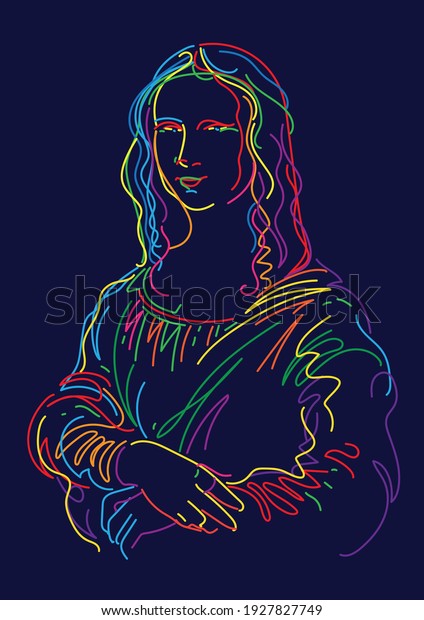 Mona Lisa Abstract Painting Vector Illustration Stock Vector (Royalty ...