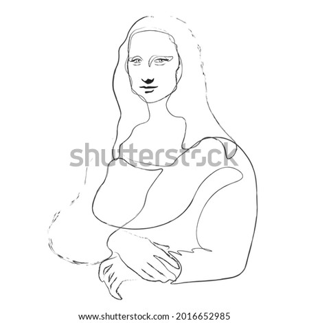 Mona Lisa Line Drawing | Free download on ClipArtMag