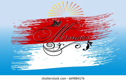 Monaco Calligraphic Cursive Vintage Monaco Lettering Stock Vector ...