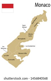 Monaco Political Map Vector Illustration: vector de stock (libre de ...