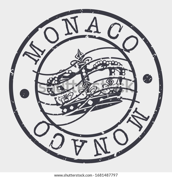 Monaco Stamp Postal Silhouette Seal Passport Stock Vector (Royalty Free ...