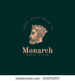 Monarch Logo Design Template Dark Background Stock Vector (Royalty Free ...
