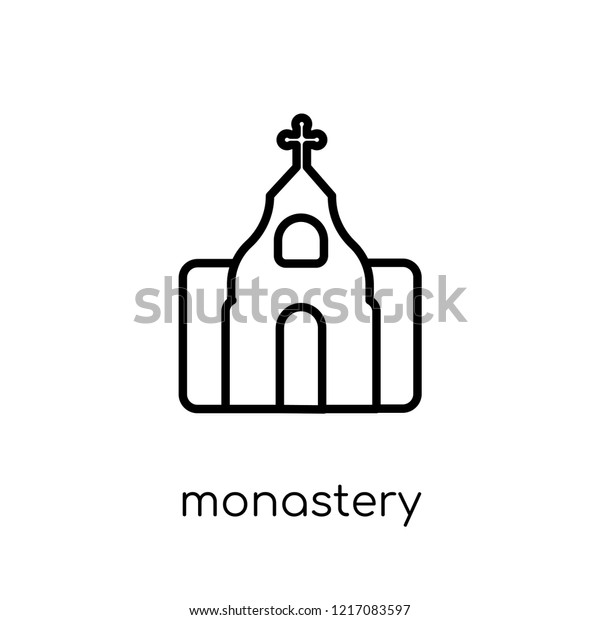 Monastery Icon Trendy Modern Flat Linear Stock Vector (Royalty Free ...
