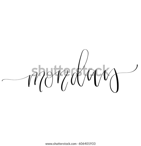 Monday Hand Drawn Isolated Lettering Day Stock Vector (Royalty Free ...