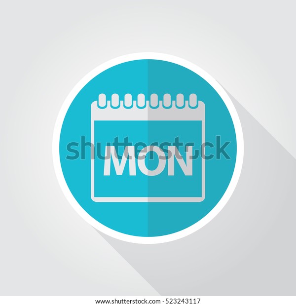 Monday Icon Material Icon Flat Style Stock Vector (Royalty Free) 523243117
