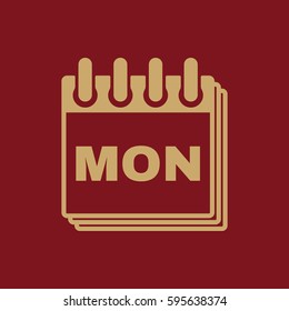 Monday Icon Mon Calendar Data Symbol Stock Vector (Royalty Free ...