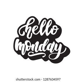 Monday Lettering Design Vector Illustration Stock Vector (Royalty Free ...