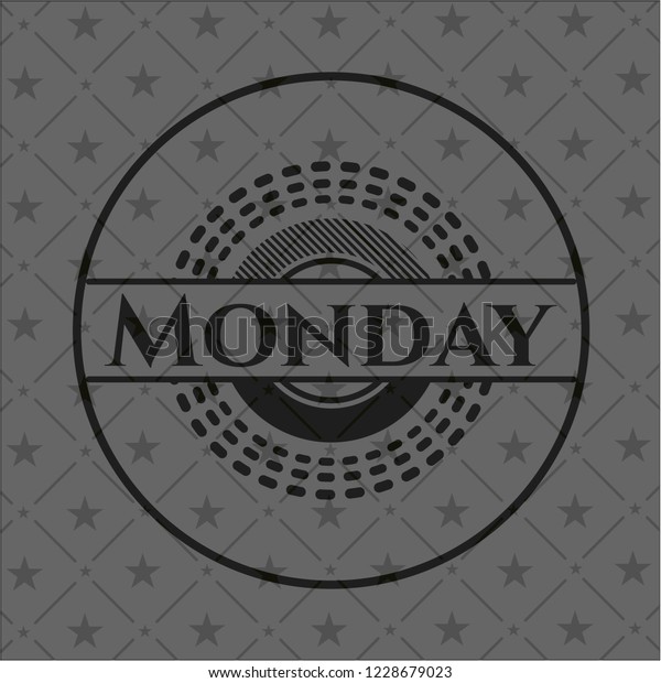 Monday Realistic Black Emblem Stock Vector (Royalty Free) 1228679023 ...