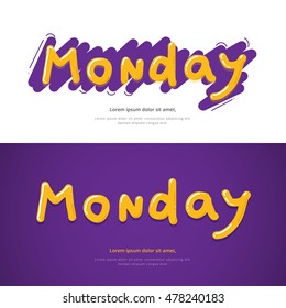 Monday Typography Hand Drawn Vector Illustration Stock Vector (Royalty ...