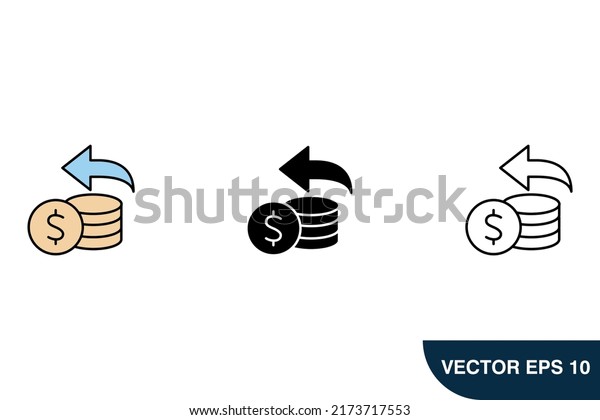 Money Back Icons Symbol Vector Elements Stock Vector (Royalty Free ...