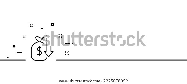 Money Bag Dollar Sign Down Arrow Stock Vector (Royalty Free) 2225078059 ...