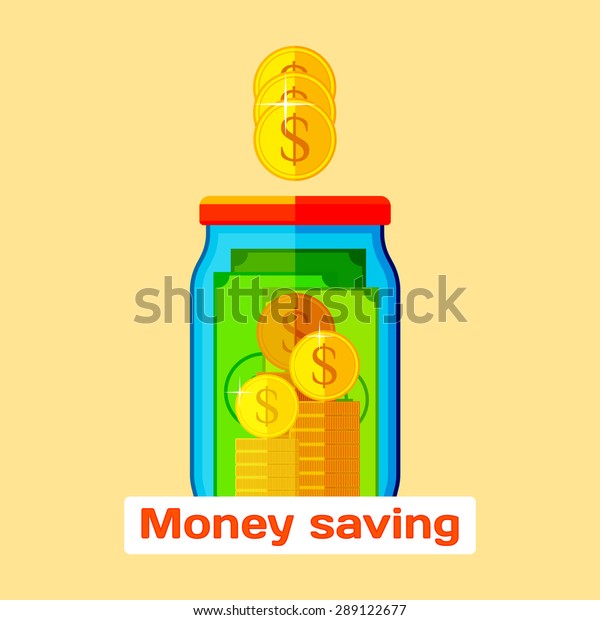 Money Bank Money Saving Vector Illustration Stock Vector (Royalty Free ...
