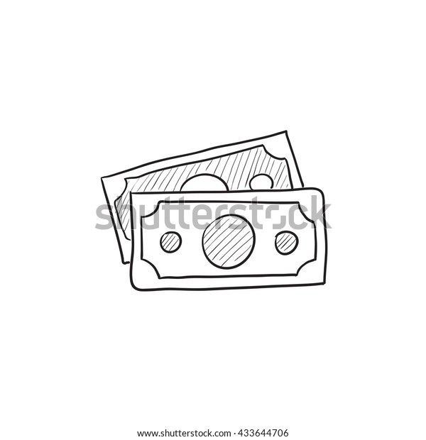 Money Banknotes Vector Sketch Icon Isolated Stock Vector (Royalty Free ...