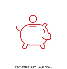 Money Box Icon Linear Style Isolated Stock Vector (Royalty Free ...