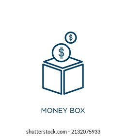 Money Box Icon Thin Linear Money Stock Vector (Royalty Free) 2132075933 ...