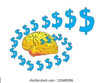 Human Brain Dollar Sign Vector Illustration 库存矢量图（免版税）289376252 ...