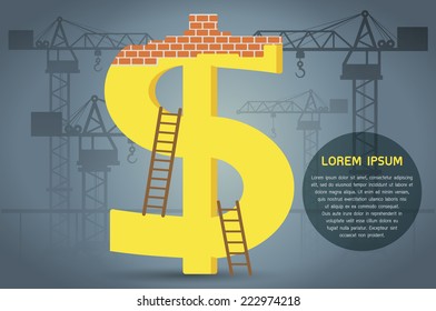 Money Building Vector Illustration Stock Vector (Royalty Free ...