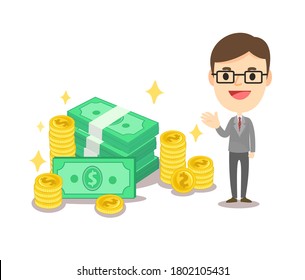Money Character Vector On Background Stock Vector (Royalty Free ...