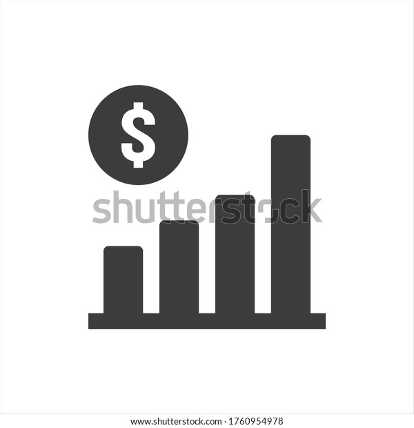 Money Chart Icon On White Background Stock Vector (Royalty Free ...