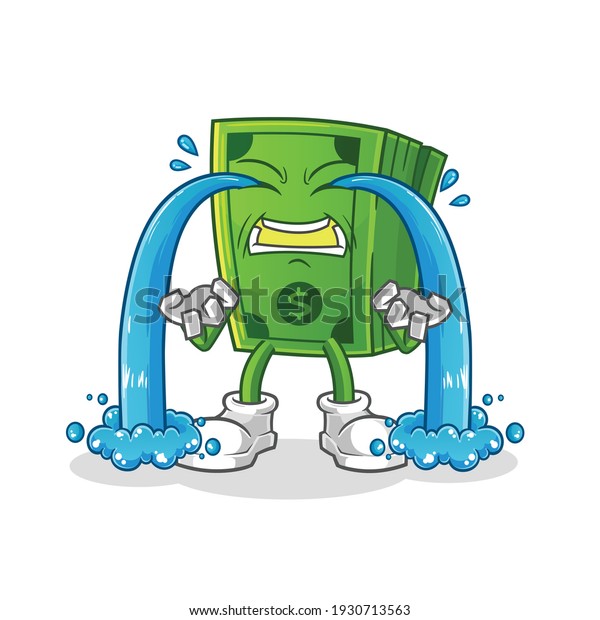 Money Crying Illustration Character Vector Stock Vector (Royalty Free ...