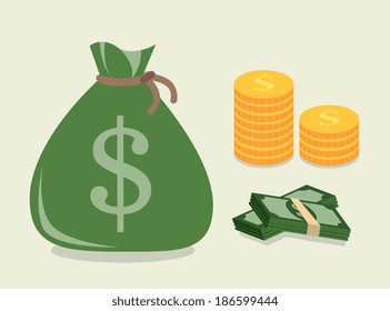 Money Design Over Beige Background Vector Stock Vector (Royalty Free ...