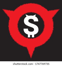 Money Dollar Icon Devil Logo Sign Stock Vector (Royalty Free ...