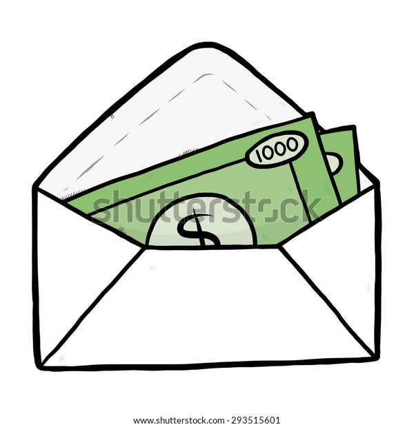 Money Envelope Cartoon Vector Illustration Hand Stock Vector (Royalty ...