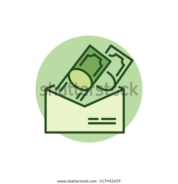 Money Envelope Colorful Icon Vector Receiving Stock Vector (Royalty ...