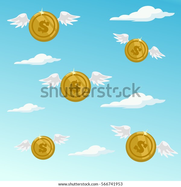 Money Fly Away Vector Flat Cartoon Stock Vector (Royalty Free ...