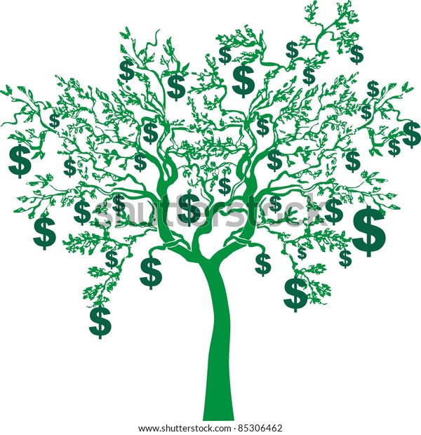 Money Growing On Trees Isolated On Stock Vector (Royalty Free) 85306462
