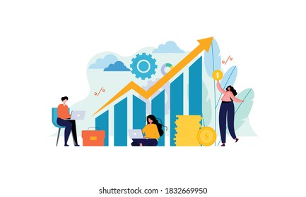 Money Growth Prediction Progress Report Illustration Stock Vector ...