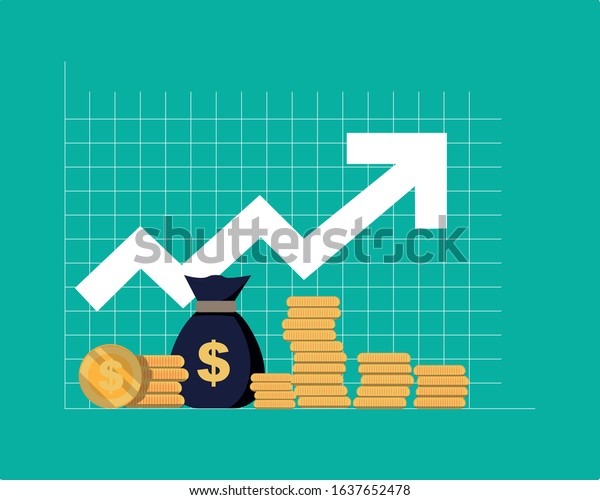 Money Growth Vector Illustration Flat Gold Stock Vector (Royalty Free ...