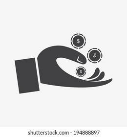 Money Hand Icon Stock Vector (Royalty Free) 194888897 | Shutterstock