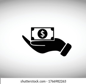 Money Hand Icon Vector On White Stock Vector (Royalty Free) 1766982263 ...