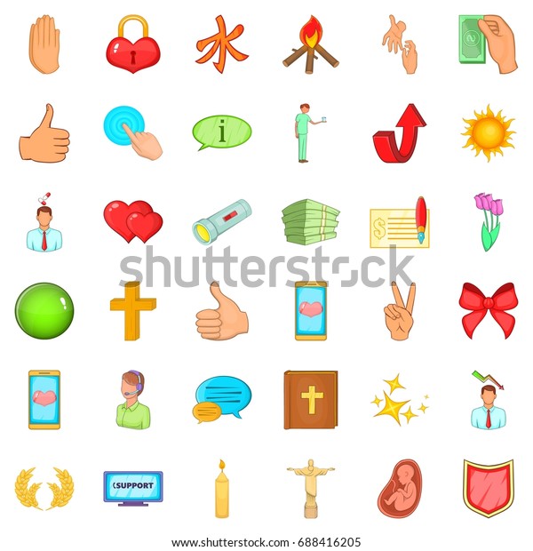 Money Help Icons Set Cartoon Style Stock Vector (Royalty Free) 688416205