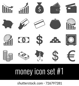 Money Icon Set 1 Gray Icons Stock Vector (Royalty Free) 726797281 ...