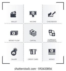 Money Icon Set Stock Vector (Royalty Free) 592633856 | Shutterstock