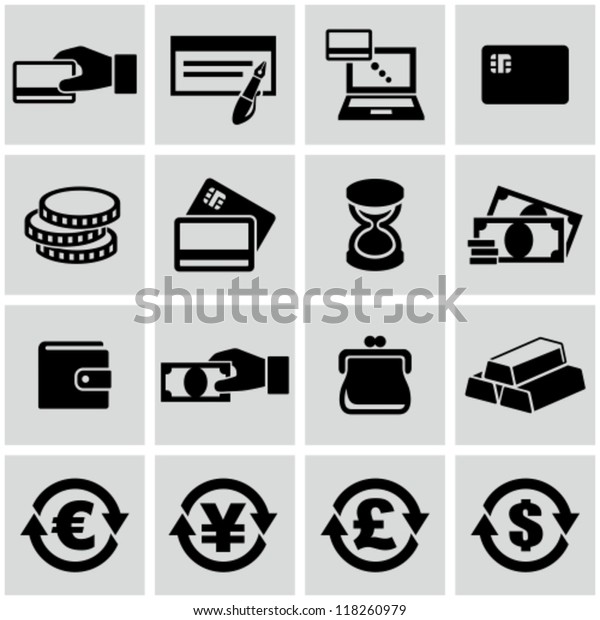 Money Icons Set Stock Vector (Royalty Free) 118260979