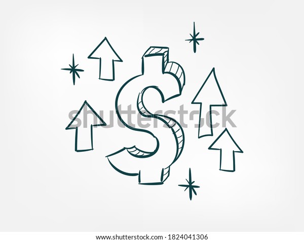 Money Increase Doodle Vector Concept Isolated Stock Vector (Royalty ...