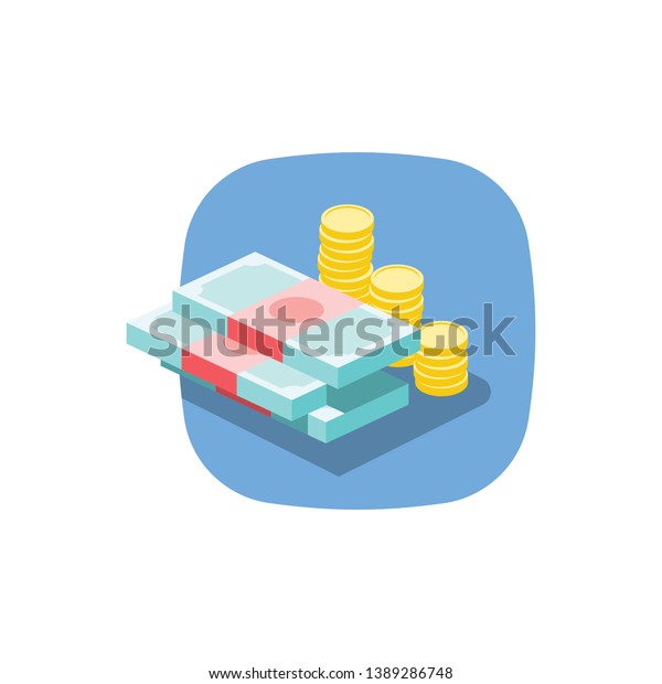 Money Isometric Illustrate Icon 3d Vector Stock Vector (Royalty Free ...